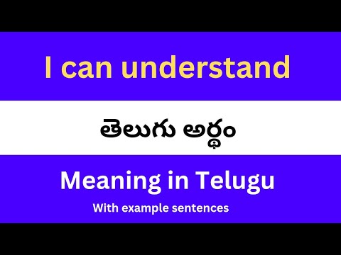 I can understand meaning in telugu with examples | I can understand తెలుగు లో అర్థం