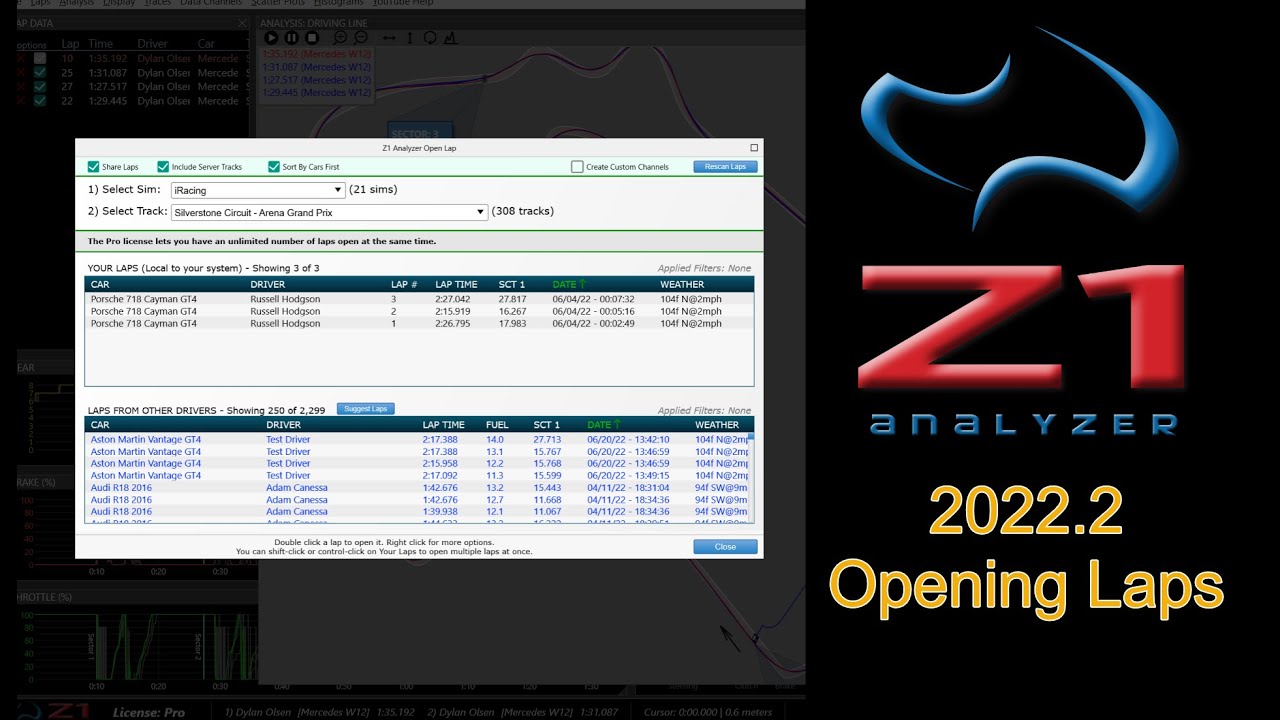 Z1 Analyzer - Opening Laps