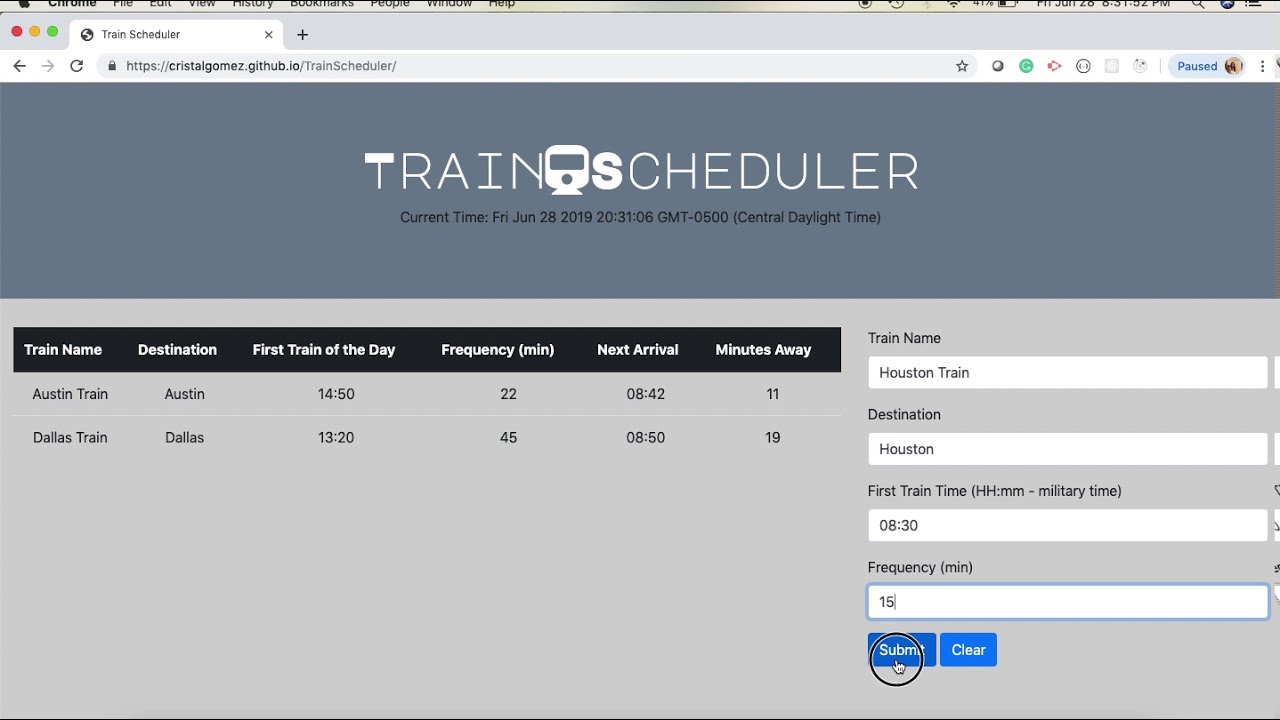 Train Scheduler
