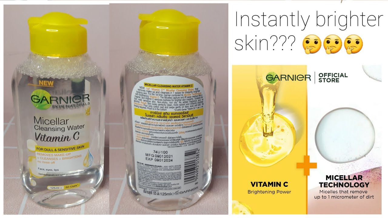 GARNIER Micellar Cleansing Water Vitamin C First use claim Instantly brighter skin? #ShopeeTagToWin