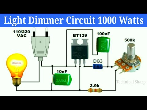 How to make light dimmer circuit 220v || led dimmer | 1000 Watts Using BT139 || By Technical Sharp