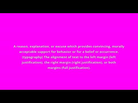 what is the meaning of justification