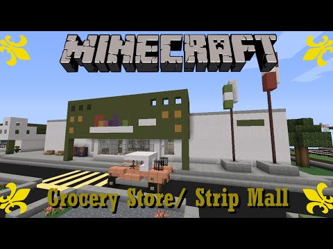 Suburban Strip Mall with Grocery Store Minecraft Map