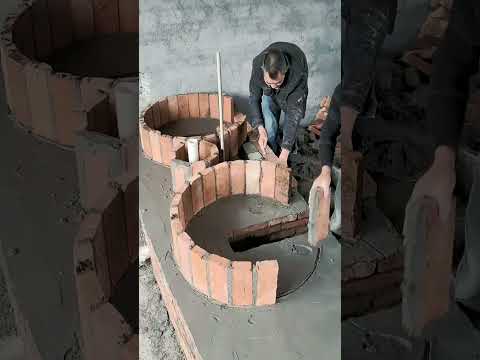 Red brick fireplace building process -High performance practical tools and machinery