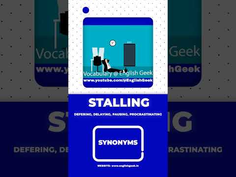 Synonyms of Stalling #english #vocabulary #tips #foryou #ssc #upsc #ielts #toefl #esl #new