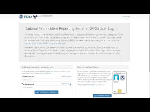 eNFIRS: Forgot username and password