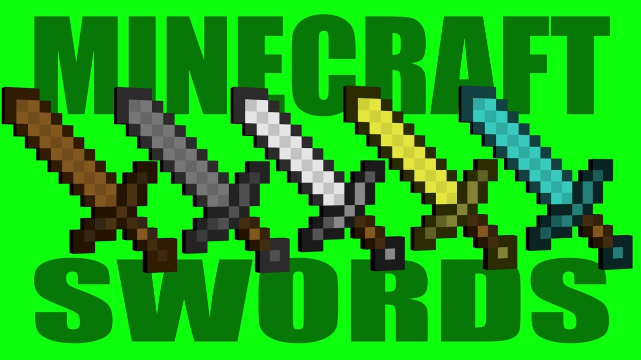 Green Screen Minecraft Swords (1080p HD)