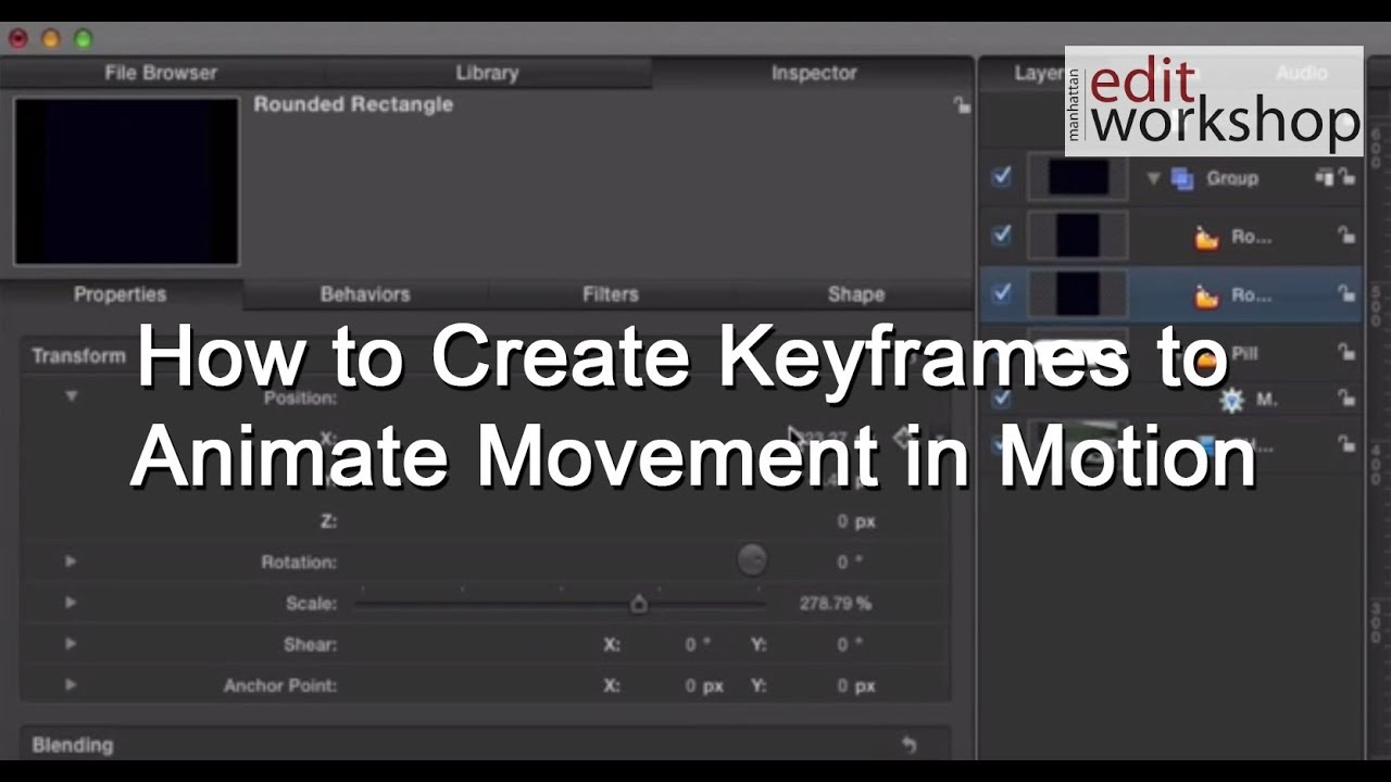 How to Create Keyframes to Animate Movement in Motion