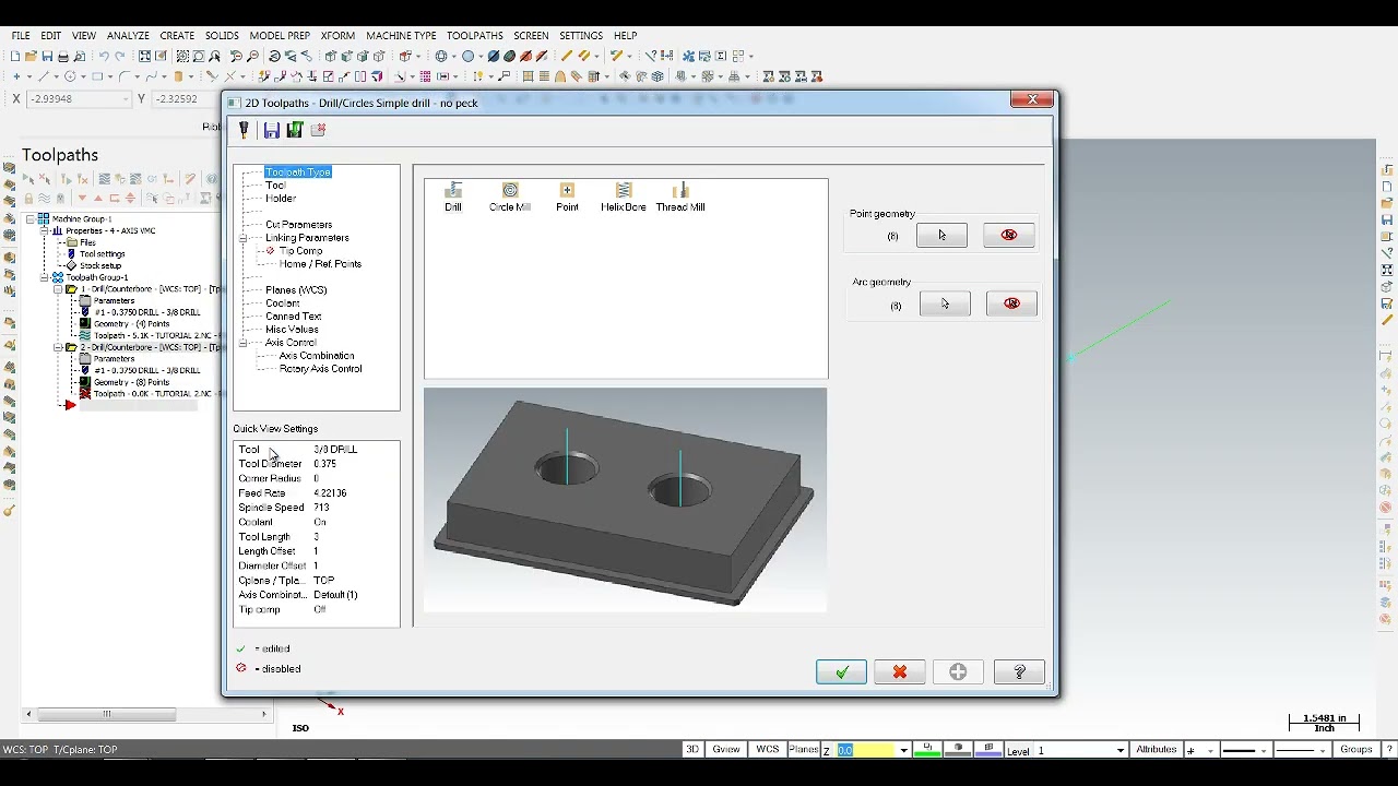 3   Rotary Axis Positioning   Drilling Toolpath