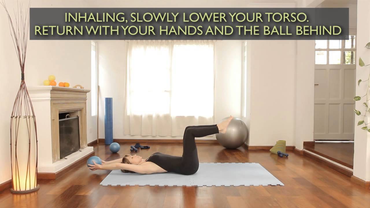 How do sit-ups with a ball : Pilates Exercises 5