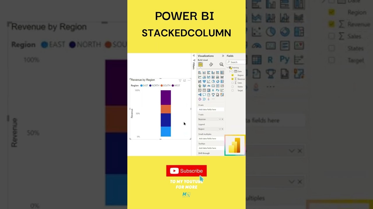 Stacked Column Chart in Power BI Visualization