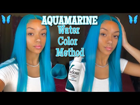 Blue Hair Watercolor Method | Aquamarine Adore Hair Dye Ft. UNice Hair
