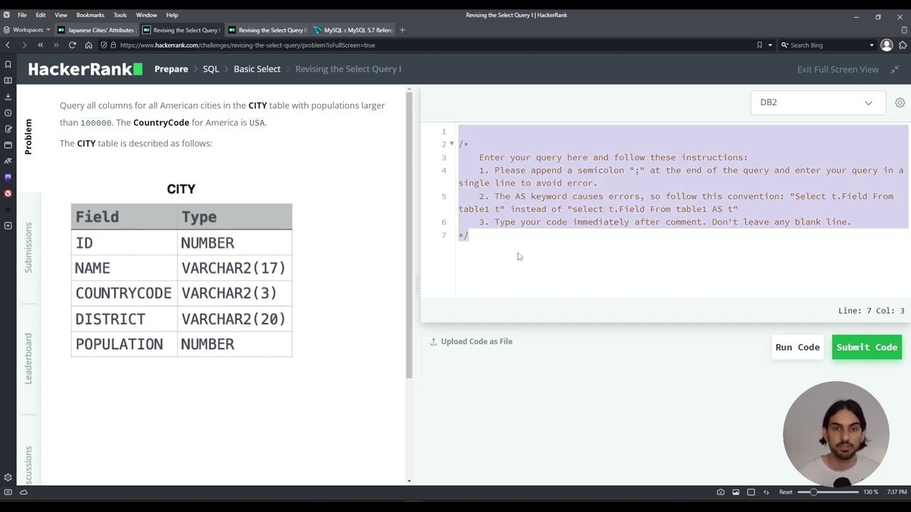 Revising the Select Query I | SQL Basic Select | HackerRank Solution