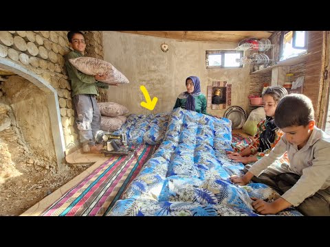 Nomadic mother: Mattresses ready to be used in shelter for family