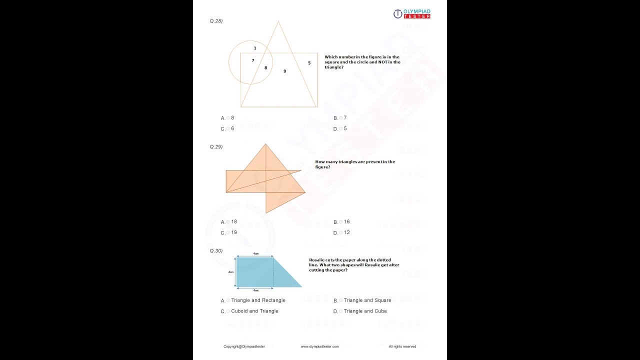 Class 3 Maths Olympiad Sample question papers