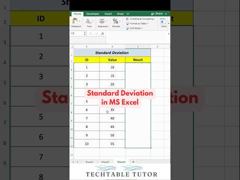 Calculate Standard Deviation in Excel in Seconds! 📊#excel #excelshorts #exceltricks
