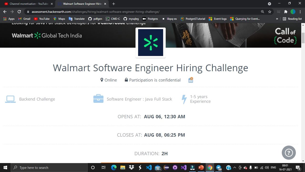 Walmart Hiring Challenge | Software Engineer