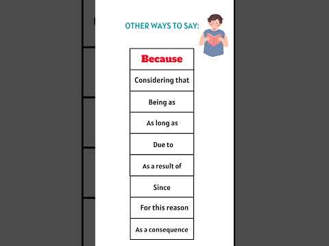 Other ways to say because #english #learnenglish