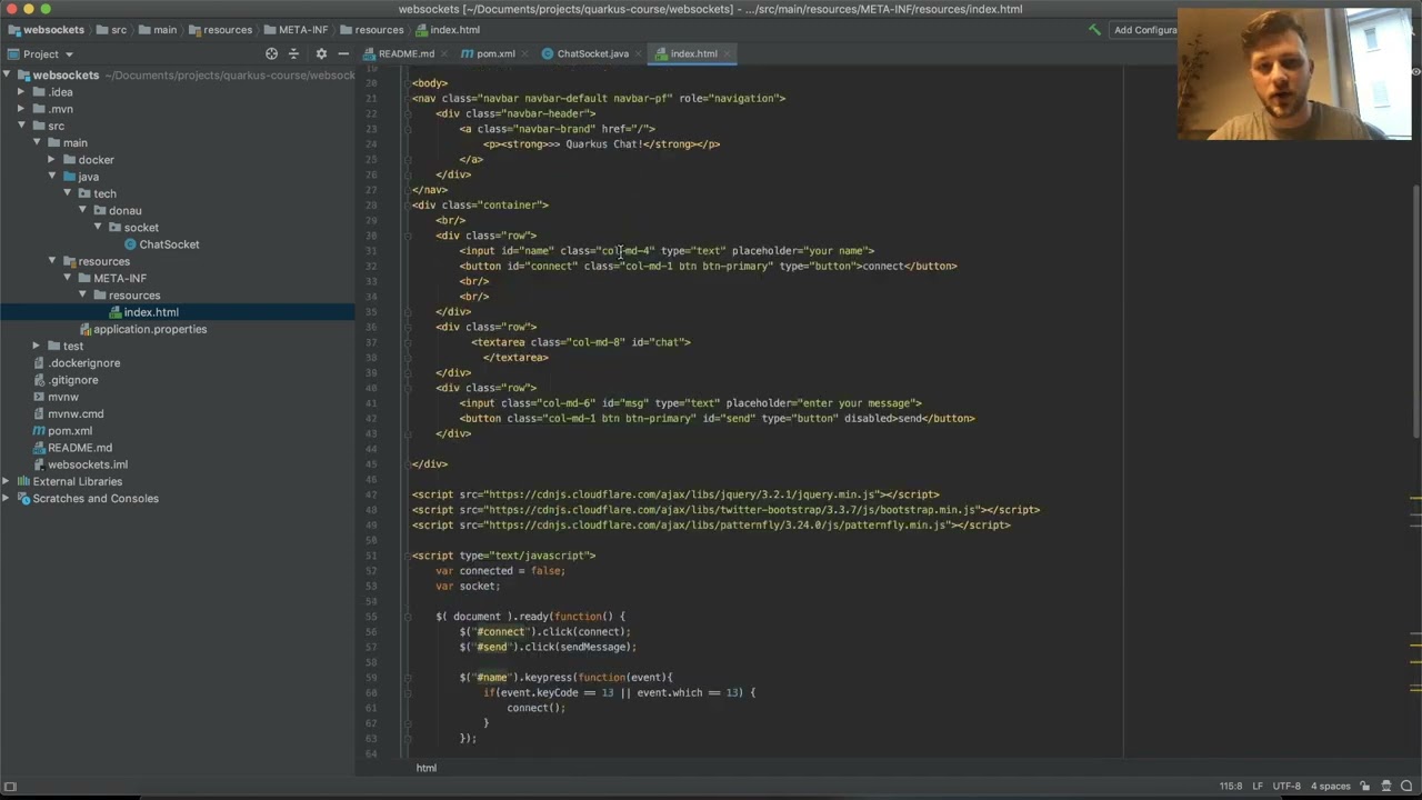 Quarkus Backend development with Java and GraalVM - Using WebSockets