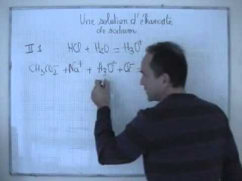 cours TS / chimie / équation chimique de l'éthanoate de sodium sur l'acide chlorhydrique