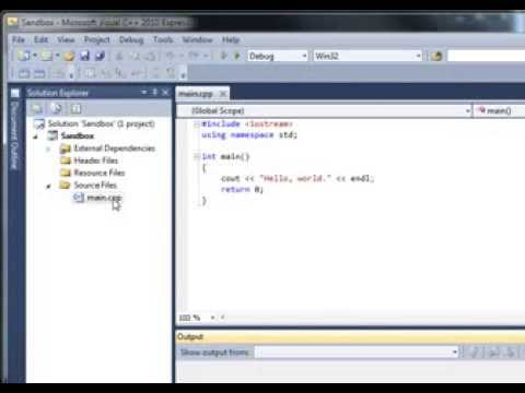 Microsoft Visual C++ 2010 Express source files location