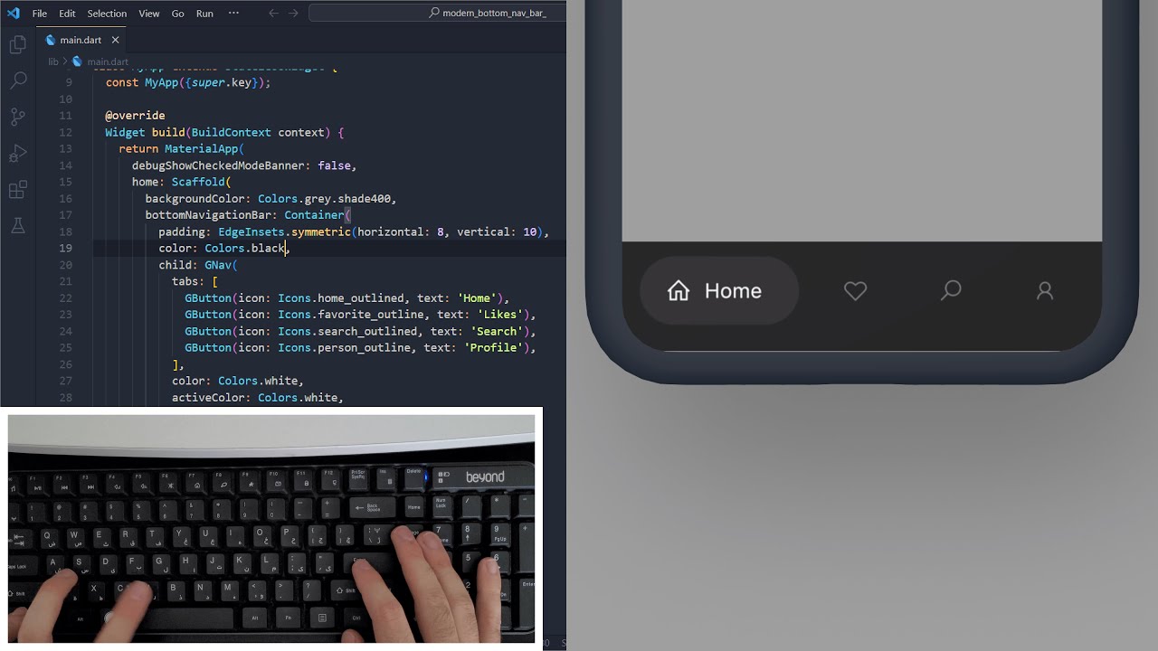 ASMR Programming - Coding Modern Bottom Nav Bar - No Talking