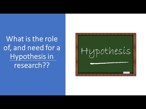 What is the need for, and role of a Hypothesis in research??