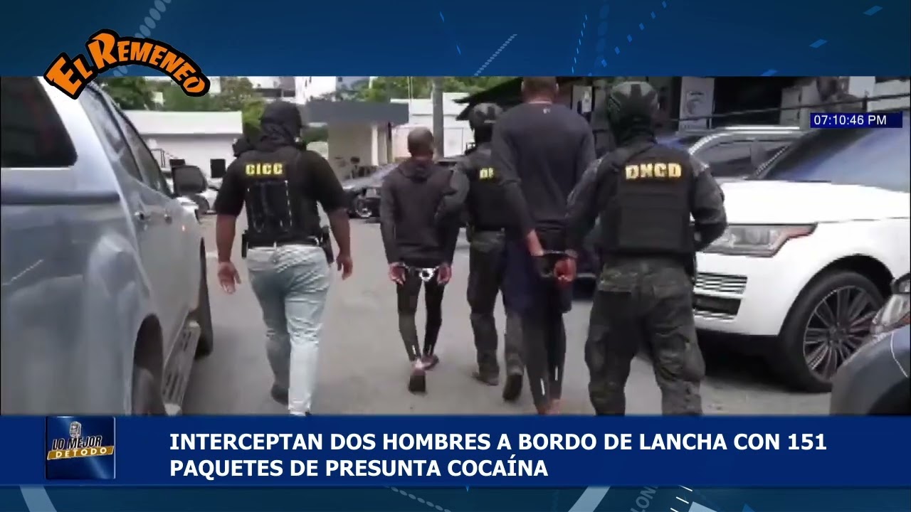 Interceptan dos hombres a bordo de lancha con 151 paquetes de presunta cocaína