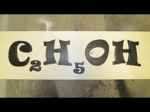 Molecular Formula of Alcohol (Ethanol) Sign