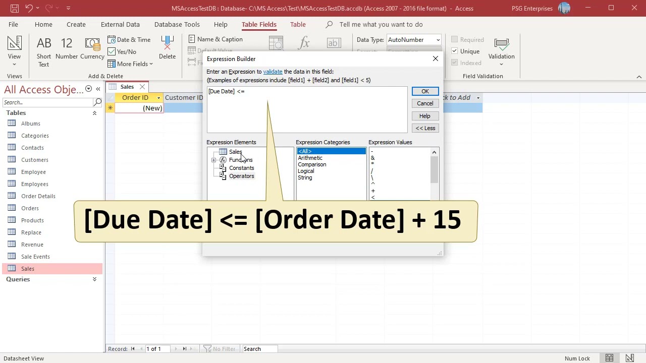 Date Validations in MS Access - Office 365