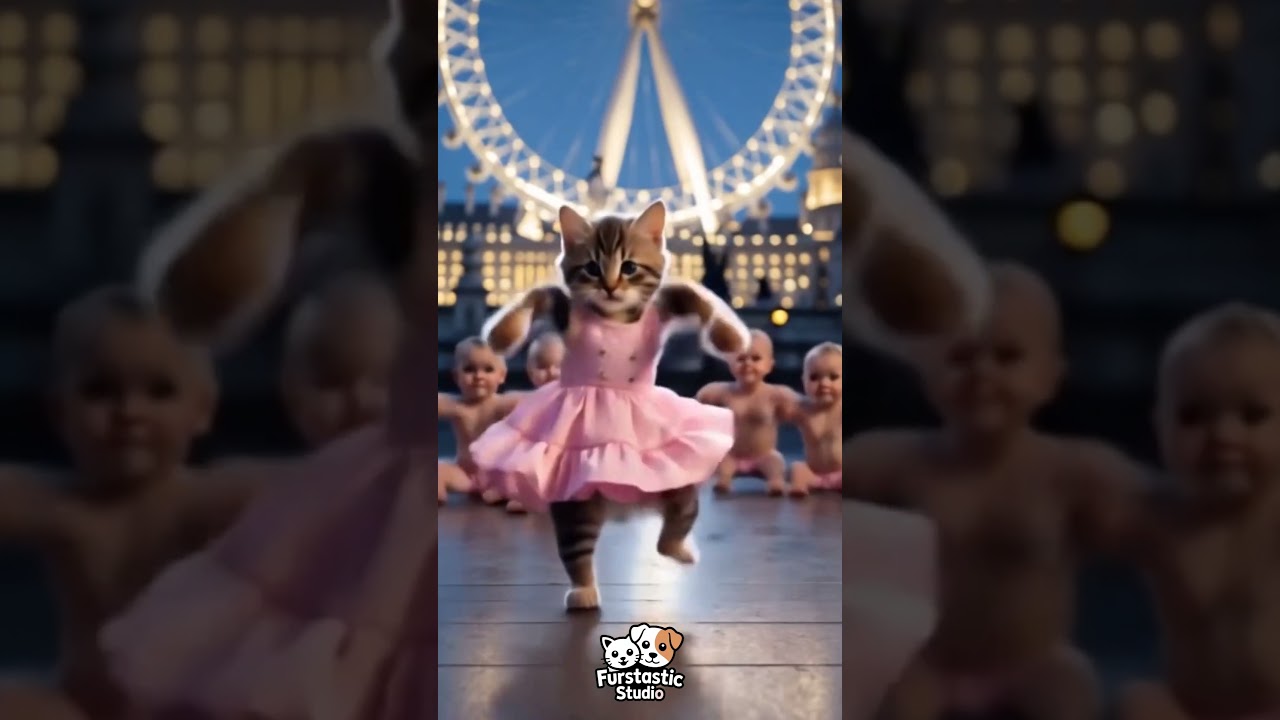 😾 Kitten & 👶 Babies Viral Dance | #ai #baby #cat #catlover #trending #reels #shorts horts