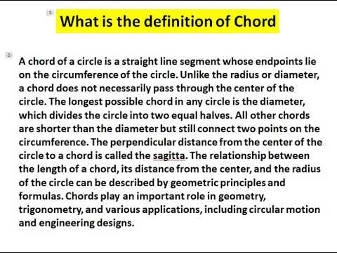 what is the definition of chord of a circle