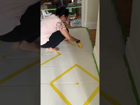 Marble Painted tile floor reveal ๐ #paintedfloor