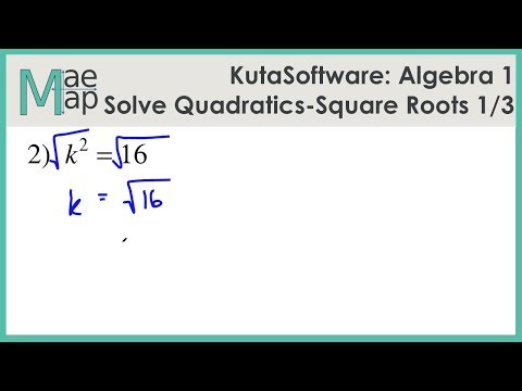 KutaSoftware: Algebra 1- Solving Quadratic With Roots Part 1
