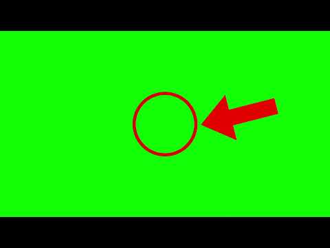 Red circle and arrow green screen