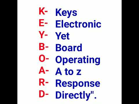 KEYBOARD का FULL FORM होता हैं?#10th #12th #keyboard#computer#fullform#ashortaday#knowledge#science