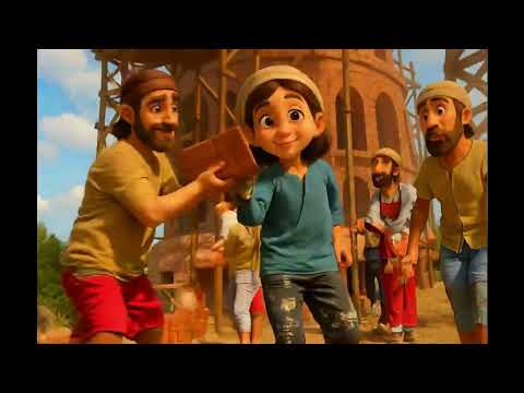 🟦 📌 Genesis 11 – The Tower of Babel | Animated Bible Story for Kids | Word in Image