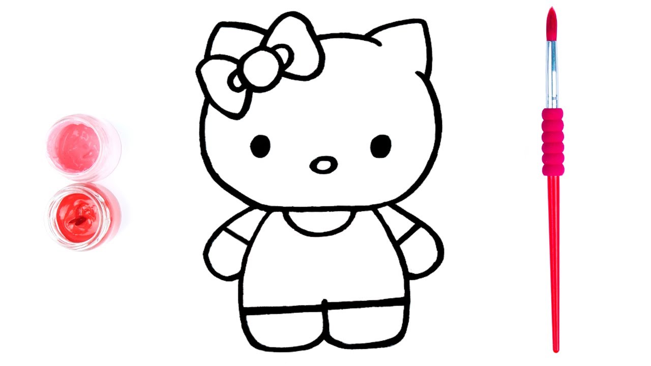 HELLO KİTTY Nasıl Çizilir? | Hello Kitty Boyama | How To Draw Hello Kitty | Learn Colors