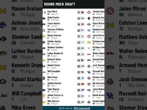 My mock draft 2.0 #nfl #pff #fypage #fyp