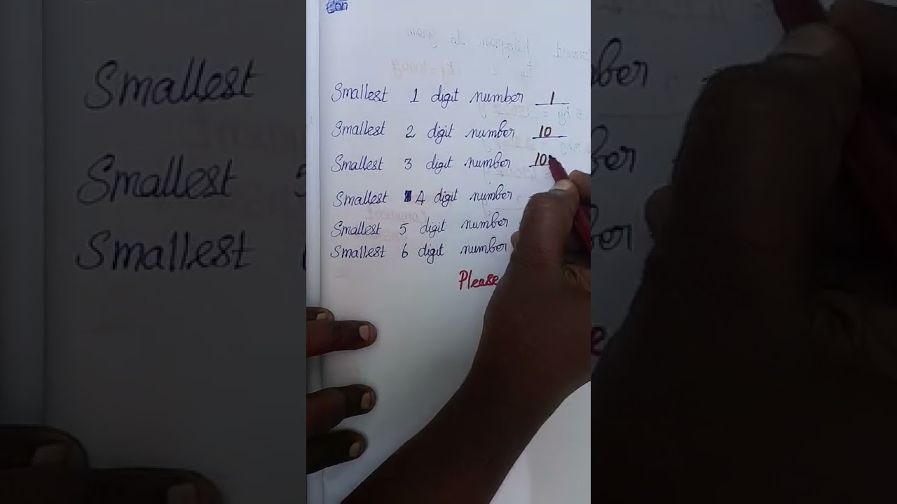 smallest 1 2 3 4 5 digits numbers