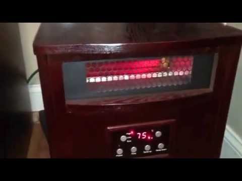Life Smart Infrared Quartz Heater from BIG LOTS. 1500 watts / 5100 btus with remote. Wood