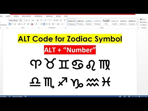 How to type your zodiac symbol in Ms Word | Learn to type your zodiac symbol
