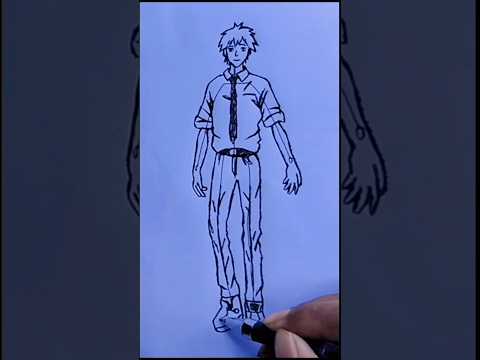 Chainsaw man 😉 speed drawing stickman #shorts #anime #drawing #chainsawman