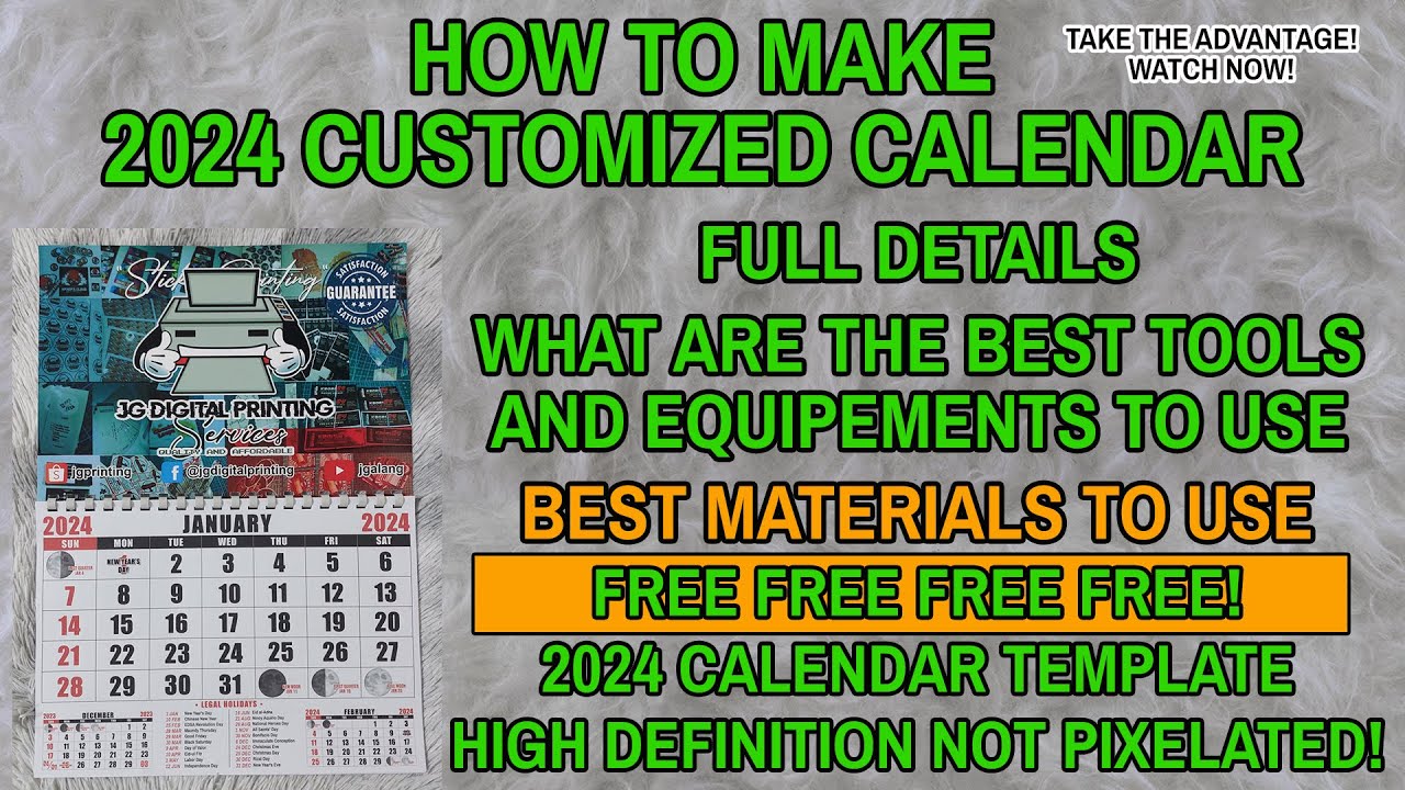 HOW TO MAKE 2024 CUSTOMIZED CALENDAR (FREE CALENDAR TEMPLATE)