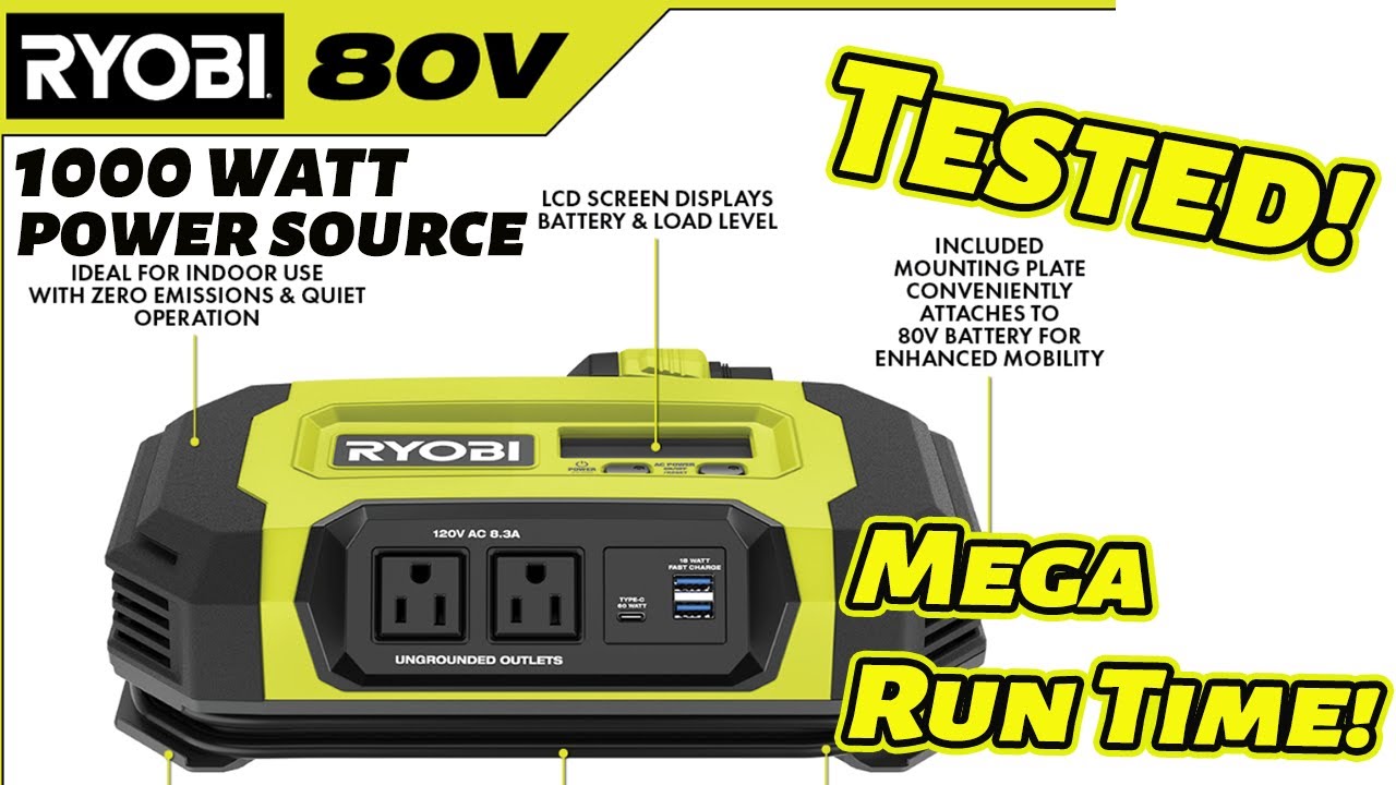 Ryobi 80v 1000watt Power Source MEGA POWER #emergency #lifehacks #power #viral #tools