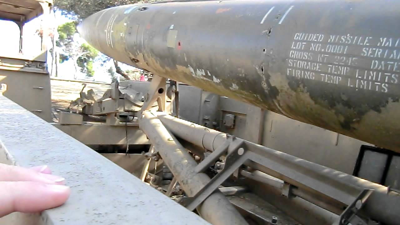 Close look at MGM-52, a 45 miles range Lance Rocket and Launcher by LTV USA