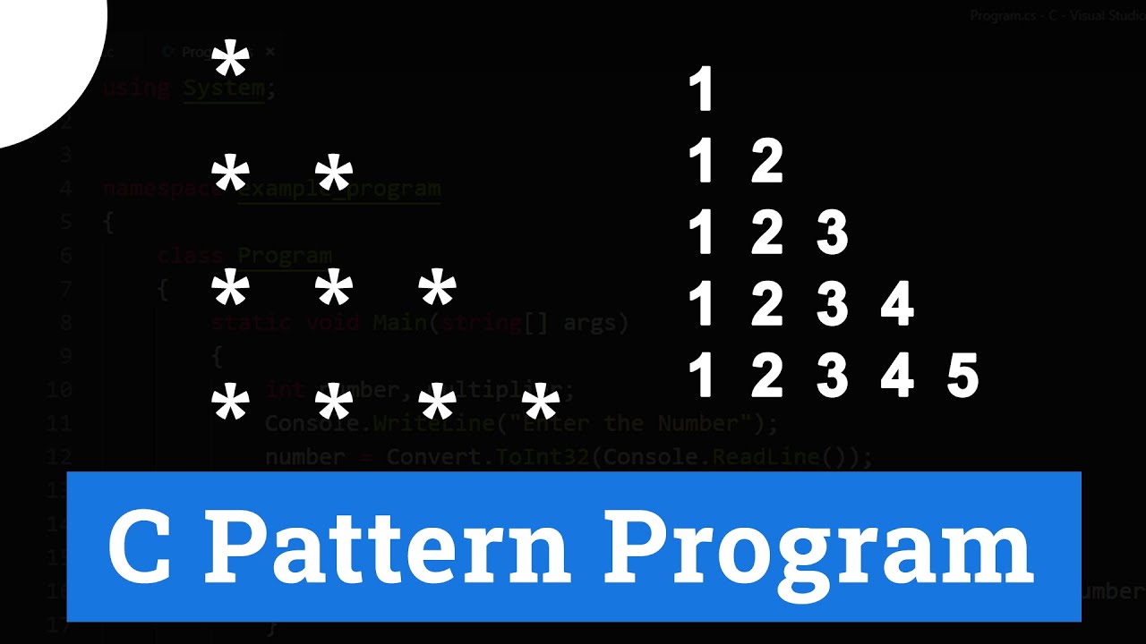 C Program to Print Right Angle Triangle Star and Number Pattern