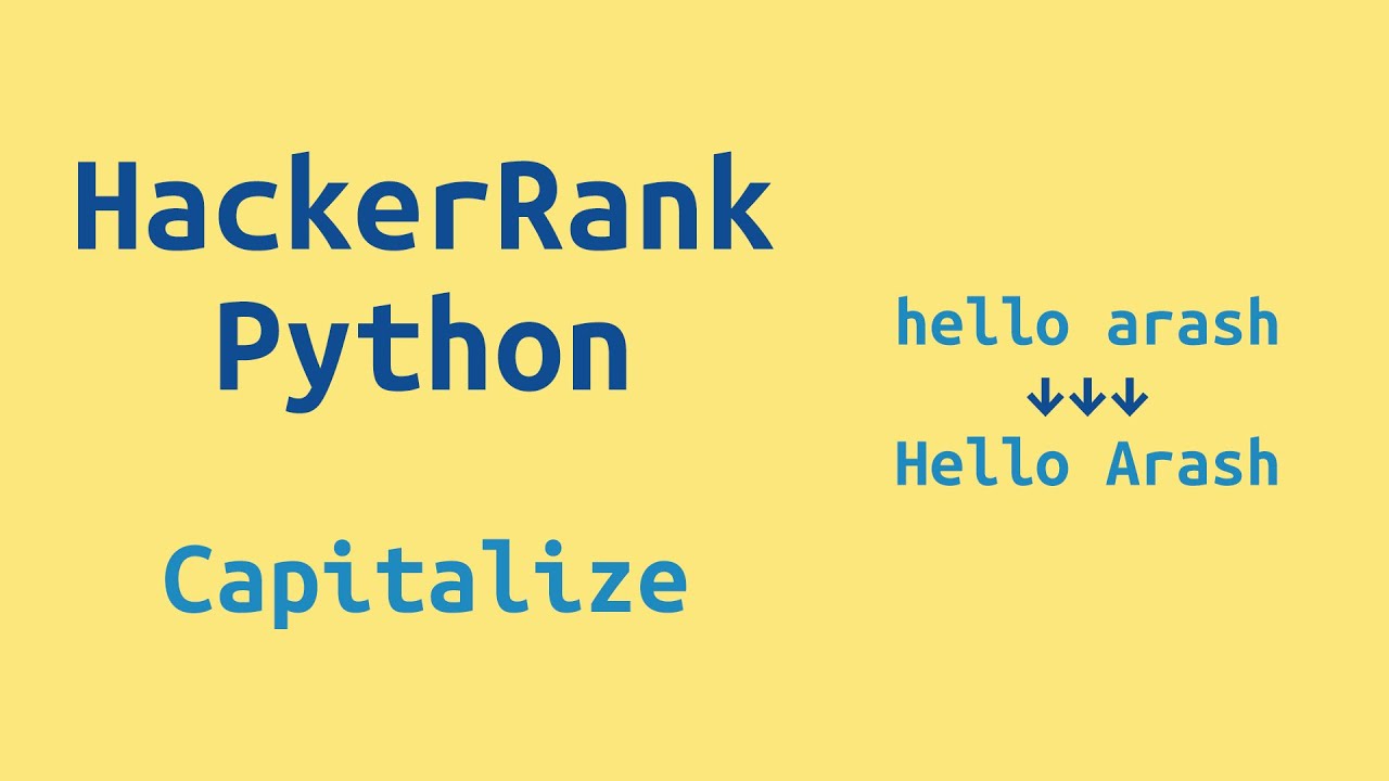 25. HackerRank Python Preparation - Capitalize - Challenge Solution