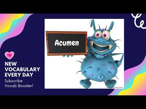 GRE Vocabulary with example sentences No :419 - Acumen