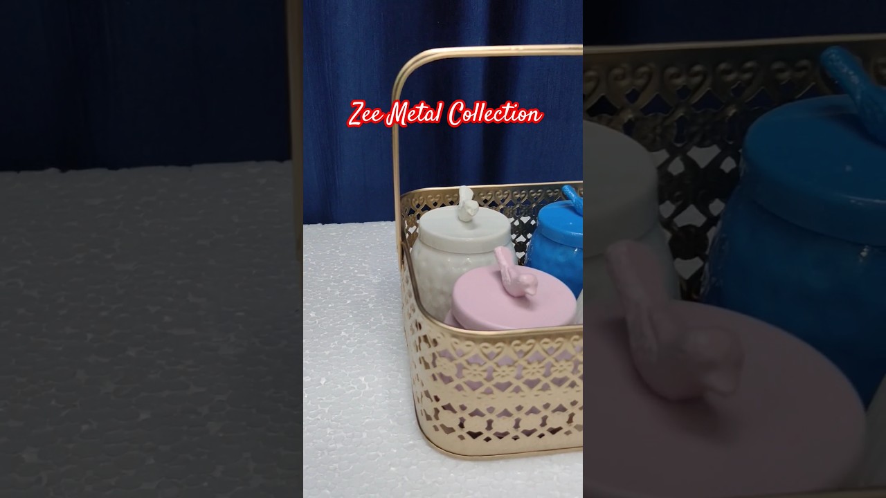 Metal Basket with 4 Dry Fruits Containers are available at wholesale rate by Zee Metal Collection